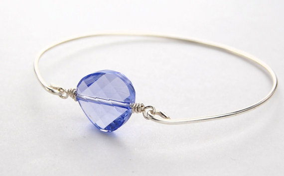 Periwinkle Twist Swarovski Crystal Sterling Silver Filled Bangle ...
